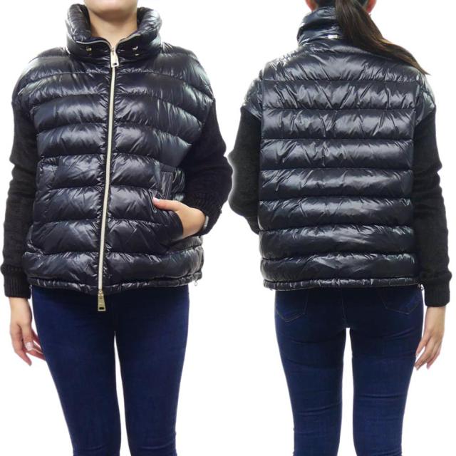 旧作お買い得セール！ HERNO ヘルノ ブルゾン レディース ダウン切替ブルゾン MP00008DR 12017 ブラック