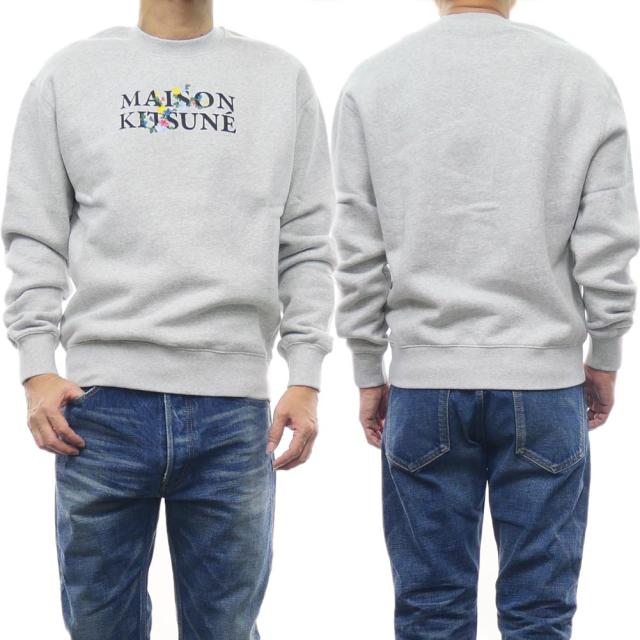 旧作お買い得セール！ MAISON KITSUNE メゾンキツネ トレーナー メンズ コットン 綿100％ LM00308KM0307 / FLOWERS COMFORT SWEATSHIRT グレー