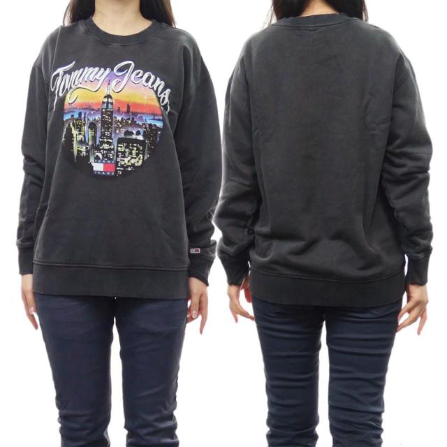 旧作お買い得セール！  JEANS トミージーンズ トミーヒルフィガー トレーナー レディース コットン 綿100％ DW16416 ブラック