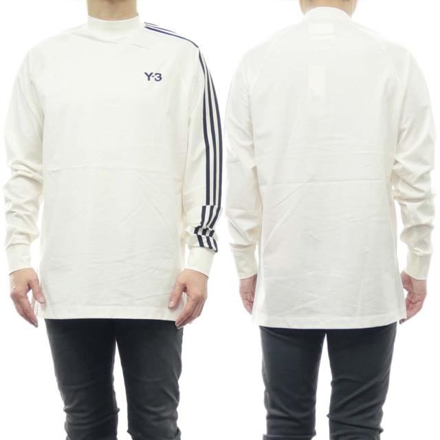 旧作お買い得セール！ ADIDAS Y-3 アディダスワイスリー Tシャツ メンズ コットン 綿100％ 長袖 モックネック ロンT IA1421 / 3S LS TEE オフホワイト