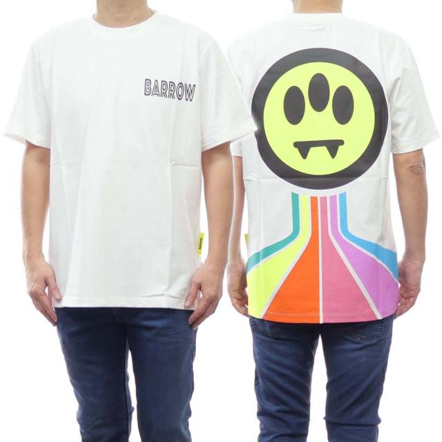 旧作お買い得セール！ BARROW バロウ Tシャツ メンズ 半袖 クルーネック コットン 綿100％ 034081 ホワイト