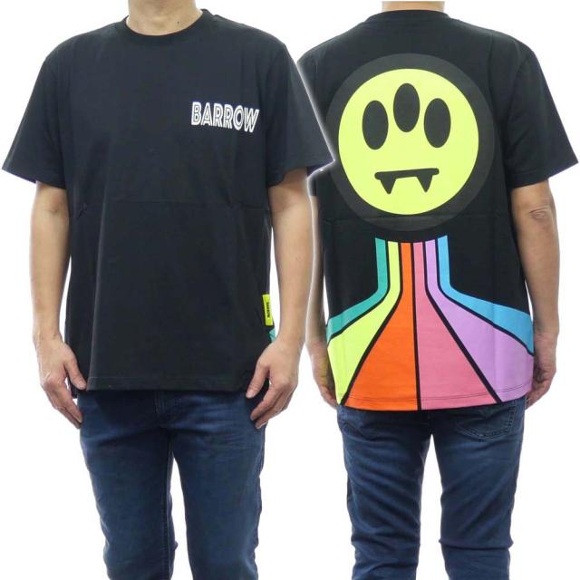 旧作お買い得セール！ BARROW バロウ Tシャツ メンズ 半袖 クルーネック コットン 綿100％ 034081 ブラック