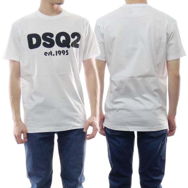 旧作お買い得セール！ DSQUARED2 ディースクエアード Tシャツ メンズ 半袖 クルーネック コットン 綿100％ S74GD1086 S23099 ホワイト