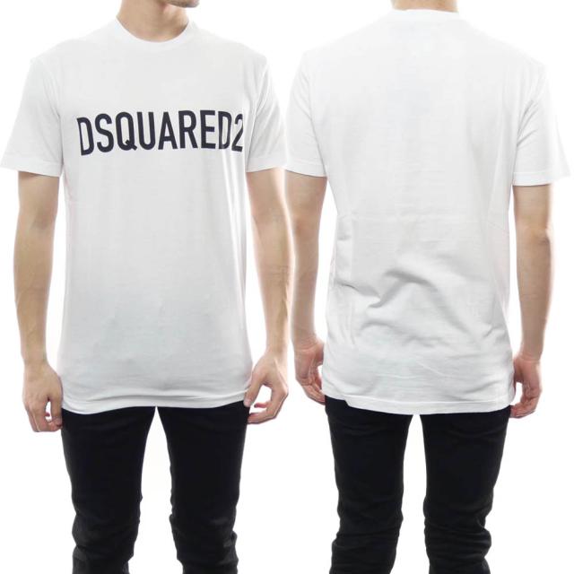 旧作お買い得セール！ DSQUARED2 ディースクエアード Tシャツ メンズ 半袖 クルーネック コットン 綿100％ S74GD1126 S24321 ホワイト