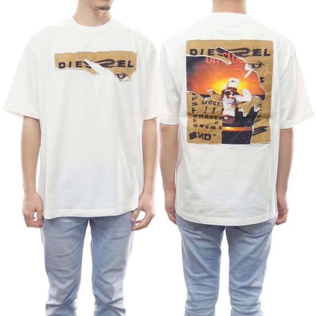旧作お買い得セール！ DIESEL ディーゼル Tシャツ メンズ 半袖 クルーネック コットン 綿100％ A08526 0JYYF / T-WASH-POFF ホワイト