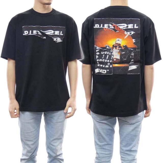 旧作お買い得セール！ DIESEL ディーゼル Tシャツ メンズ 半袖 クルーネック コットン 綿100％ A08526 0JYYF / T-WASH-POFF ブラック