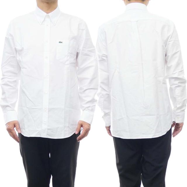 旧作お買い得セール！ LACOSTE ラコステ ドレスシャツ メンズ コットン 綿100％ CH2979 ホワイト