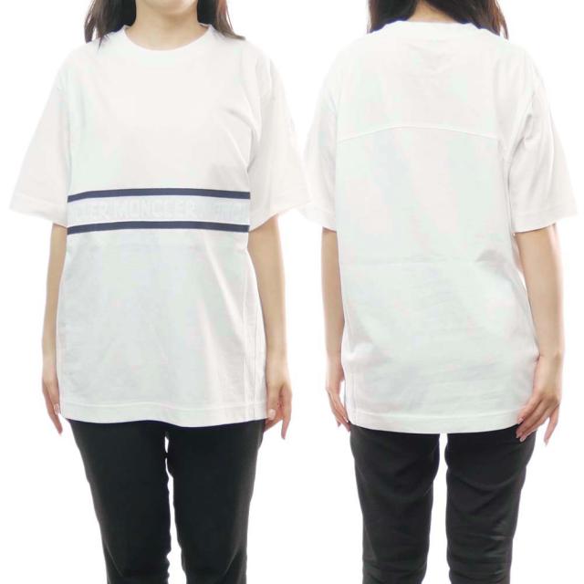 旧作お買い得セール！ MONCLER モンクレール Tシャツ レディース 半袖 クルーネック コットン 綿100％ 8C00027 829HP ホワイト