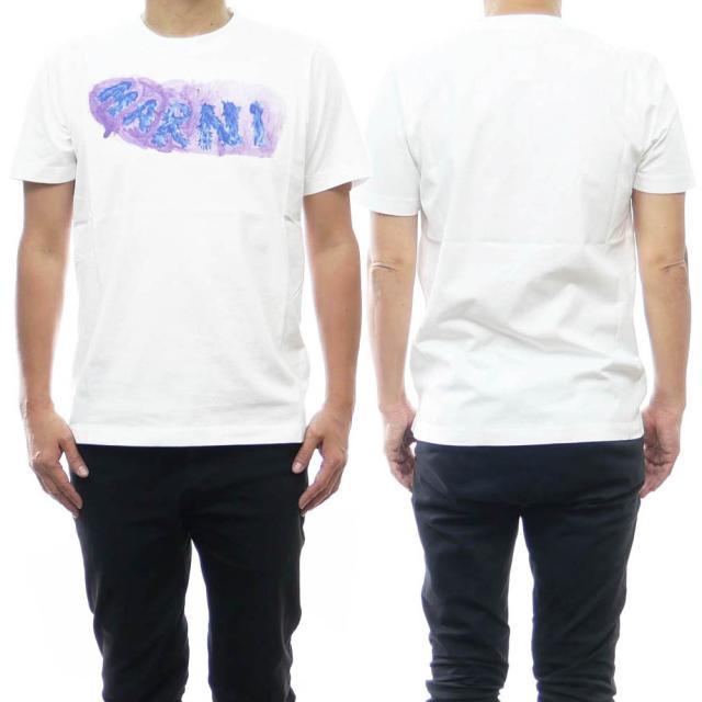 旧作お買い得セール！ MARNI マルニ Tシャツ メンズ 半袖 クルーネック コットン 綿100％ HUMU0198PB USCV02 ホワイト