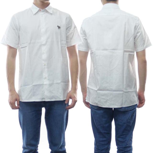 旧作お買い得セール！ PAUL SMITH ポールスミス カジュアルシャツ メンズ コットン 綿100％ M2R 524T FZEBRA ホワイト