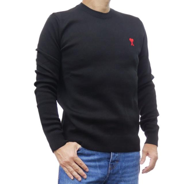 旧作お買い得セール！ AMI PARIS アミパリス クルーネック ニット BFHKSW001.001 ブラック