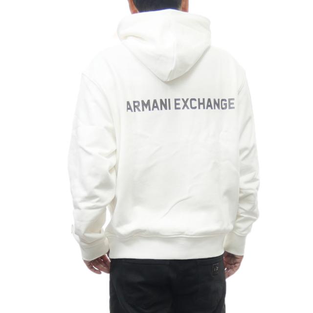 旧作お買い得セール！ ARMANI EXCHANGE A/X アルマーニエクスチェンジ パーカー メンズ プルオーバー コットン 綿100％ 6DZMLJ ZJ4XZ ホワイト