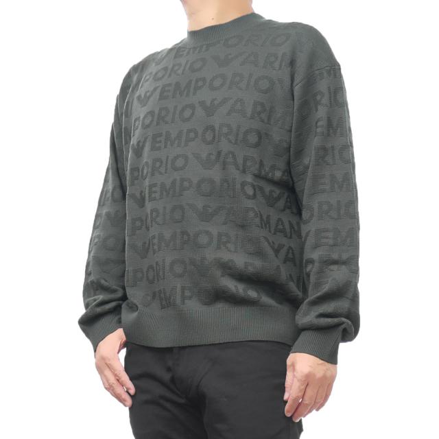 旧作お買い得セール！ EMPORIO ARMANI エンポリオアルマーニ セーター メンズ クルーネック ニット 6D1MXK 1MJNZ ダークグレイ