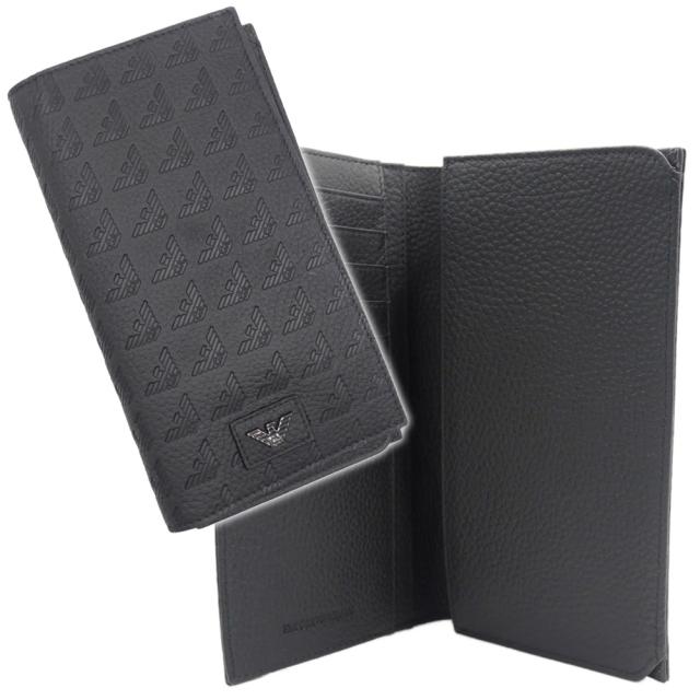 旧作お買い得セール！ EMPORIO ARMANI エンポリオアルマーニ 財布 メンズ 二つ折長財布（小銭入れ付き） Y4R624 YQ67I ブラック