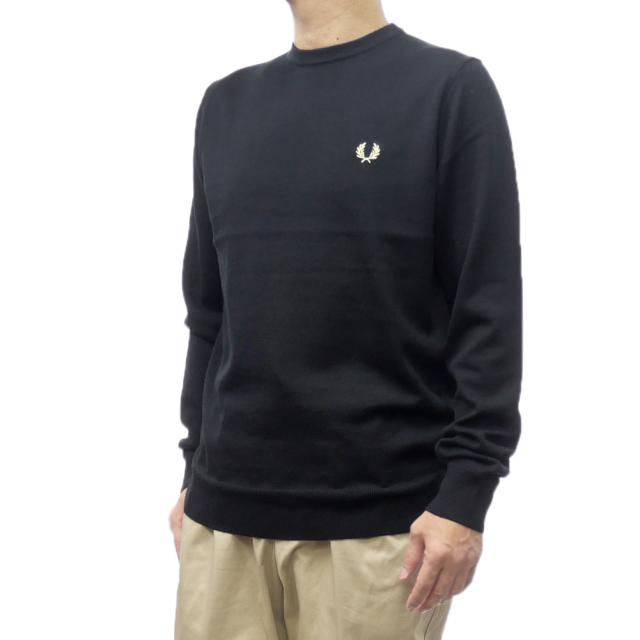 旧作お買い得セール！ FRED PERRY フレッドペリー セーター メンズ クルーネックニット K9601 / CLASSIC CREW NECK JUMPER ブラック
