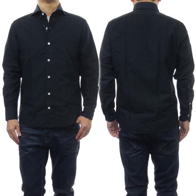 旧作お買い得セール！ GIANNETTO ジャンネット カッタウェイシャツ メンズ コットン 綿100％ AC146 / VINCI FIT WASH ブラック