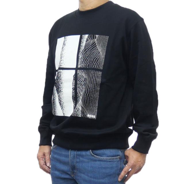 旧作お買い得セール！ HUGO BOSS ヒューゴボス トレーナー メンズ コットン 綿100％ 50523075 10253901 / We_Berge ブラック