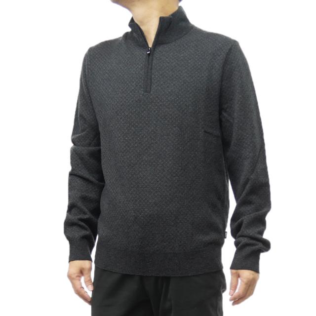 旧作お買い得セール！ HUGO BOSS ヒューゴボス セーター メンズ ハーフジップ 50528322 10266164 / H・Eltorino ダークグレー