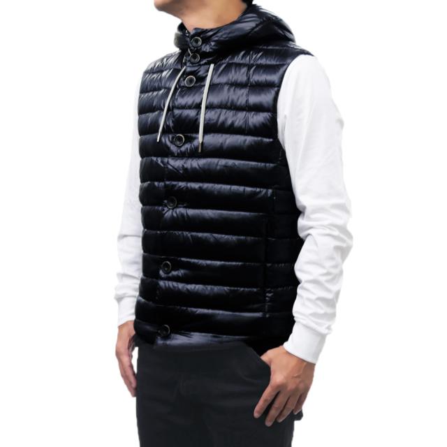 旧作お買い得セール！ HERNO ヘルノ ダウンベスト メンズ PI00095UR 12017Z ブラック