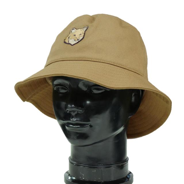 旧作お買い得セール！ MAISON KITSUNE メゾンキツネ バケットハット メンズ コットン 綿100％ MM06114 WW0108 / BOLD FOX HEAD BUCKET HAT ベージュ