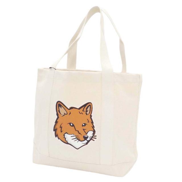 旧作お買い得セール！ MAISON KITSUNE メゾンキツネ バッグ メンズ コットン 綿100％ トートバッグ LW05101 WW0050 / FOX HEAD TOTE BAG オフホワイト 定番人気商品