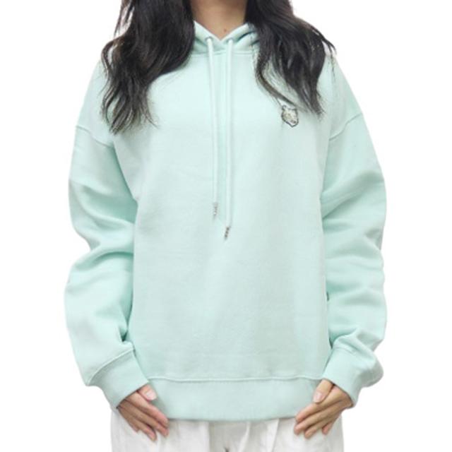 旧作お買い得セール！ MAISON KITSUNE メゾンキツネ パーカー レディース プルオーバー コットン 綿100％ MW00704 KM0307 / BOLD FOX HEAD PATCH COMFORT HOODIE ペパーミント