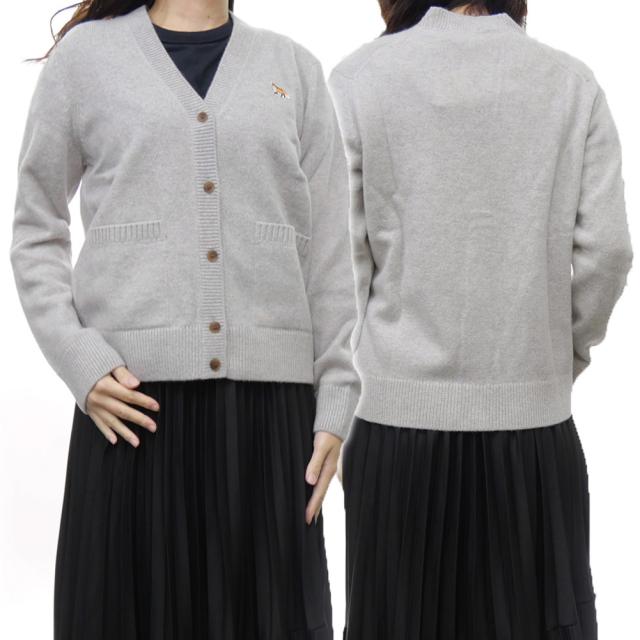 旧作お買い得セール！ MAISON KITSUNE メゾンキツネ カーディガン レディース LW00507KT1006 / BABY FOX PATCH BOXY CARDIGAN グレー