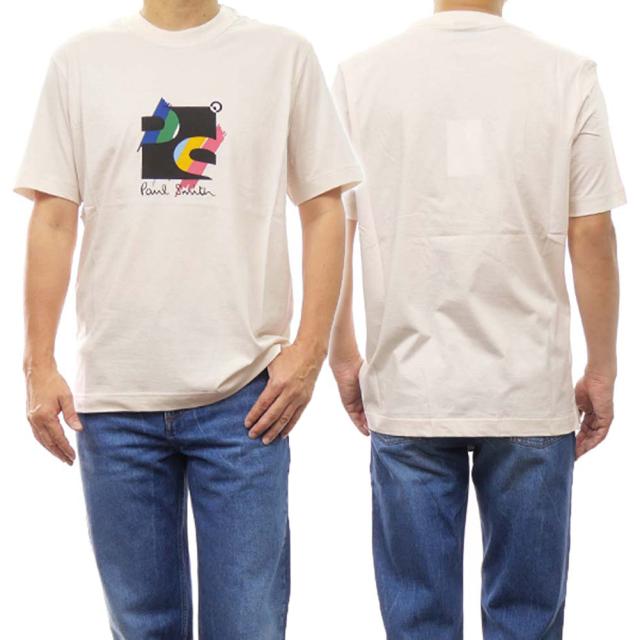 旧作お買い得セール！ PS PAUL SMITH ポールスミス Tシャツ メンズ 半袖 クルーネック コットン 綿100％ M2R 675Y NP4684 クリーム