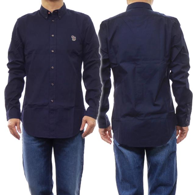 旧作お買い得セール！ PS PAUL SMITH ポールスミス カジュアルシャツ メンズ コットン 綿100％ M2R 599R FZEBRA ネイビー