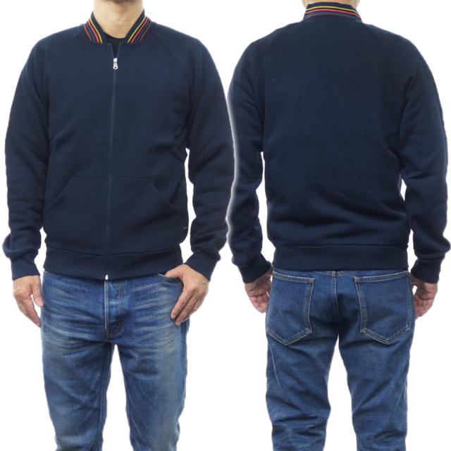 旧作お買い得セール！ PAUL SMITH ポールスミス スウェット メンズ ジップアップ コットン 綿100％ M1R 540M AU8078 ネイビー