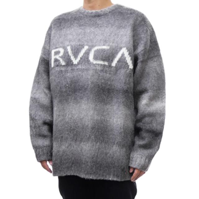 旧作お買い得セール！ RVCA ルーカ セーター メンズ クルーネック BE042-651 / BIG RVCA KNIT グレー