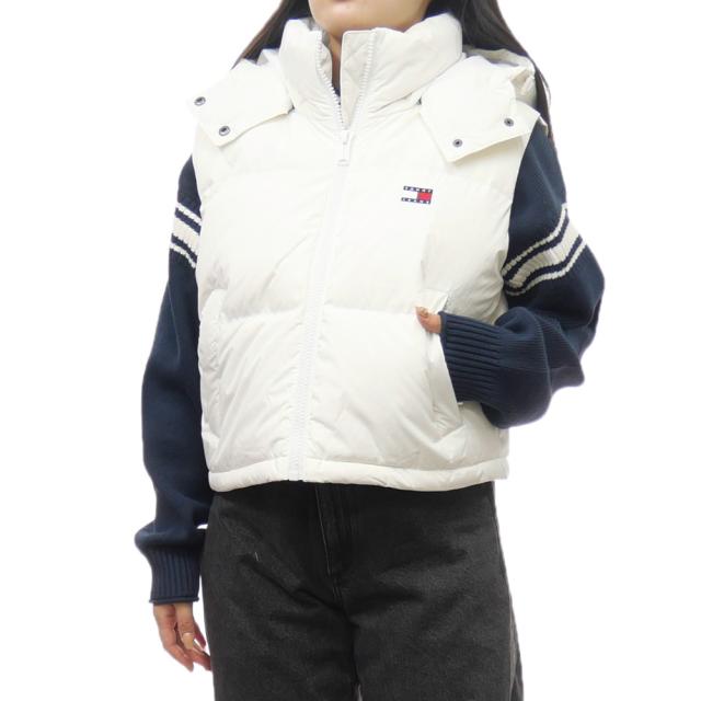 旧作お買い得セール！  JEANS トミージーンズ トミーヒルフィガー ダウンベスト レディース DW18611オフホワイト