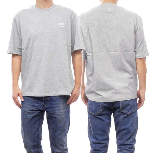 旧作お買い得セール！ AMI PARIS アミパリス Tシャツ メンズ 半袖 クルーネック コットン 綿100％ UTS024.726 グレー