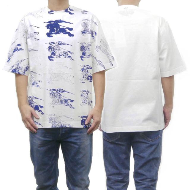 旧作お買い得セール！ BURBERRY バーバリー Tシャツ メンズ 半袖 クルーネック コットン 綿100％ 8081369 1 / SP24-GRAPHICS-OTS-3 ホワイト