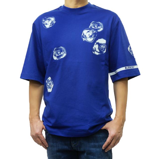旧作お買い得セール！ BURBERRY バーバリー Tシャツ メンズ 半袖 クルーネック コットン 綿100％ 8082017 1 / SP24-GRAPHICS-SIC ブルー