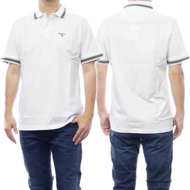旧作お買い得セール！ BARBOUR バブアー ポロシャツ 半袖 メンズ コットン 綿100％ スムース MML1371 ホワイト
