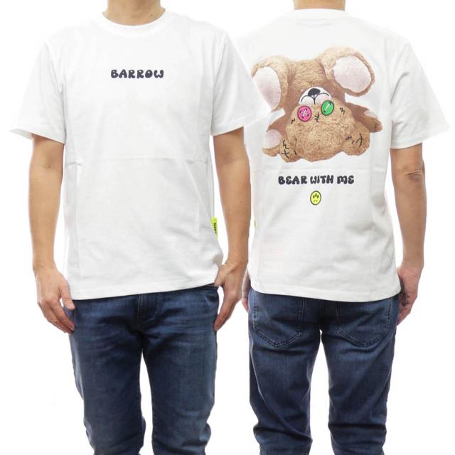 旧作お買い得セール！ BARROW バロウ Tシャツ メンズ 半袖 クルーネック コットン 綿100％ S4BWUATH147 ホワイト