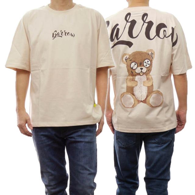 旧作お買い得セール！ BARROW バロウ Tシャツ メンズ 半袖 クルーネック コットン 綿100％ S4BWUATH145 アイボリー