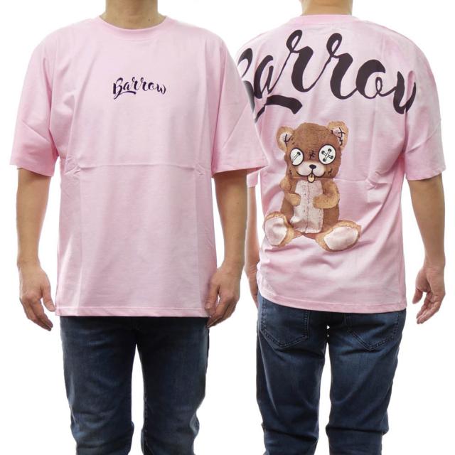 旧作お買い得セール！ BARROW バロウ Tシャツ メンズ 半袖 クルーネック コットン 綿100％ S4BWUATH145 ピンク