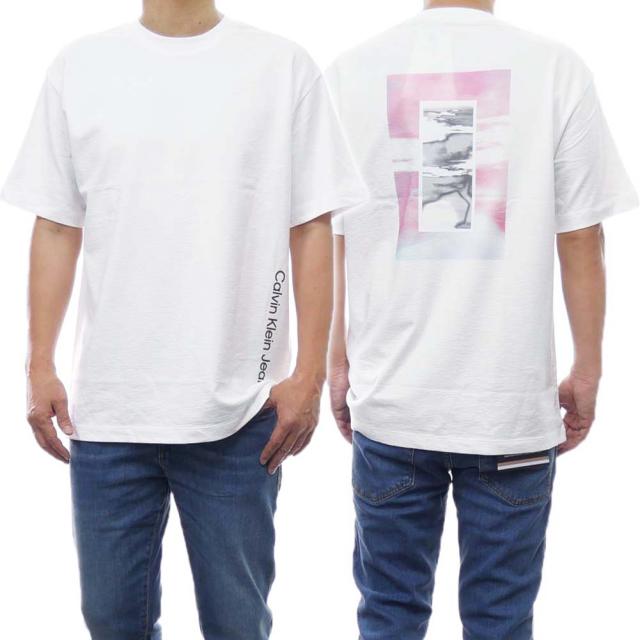 旧作お買い得セール！   JEANS カルバンクラインジーンズ Tシャツ メンズ 半袖 クルーネック コットン 綿100％ J325191 ホワイト