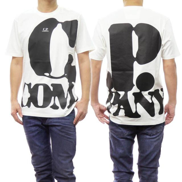 旧作お買い得セール！ C.P. COMPANY シーピーカンパニー Tシャツ メンズ 半袖 クルーネック コットン 綿100％/16CMTS144A 006586W ホワイト