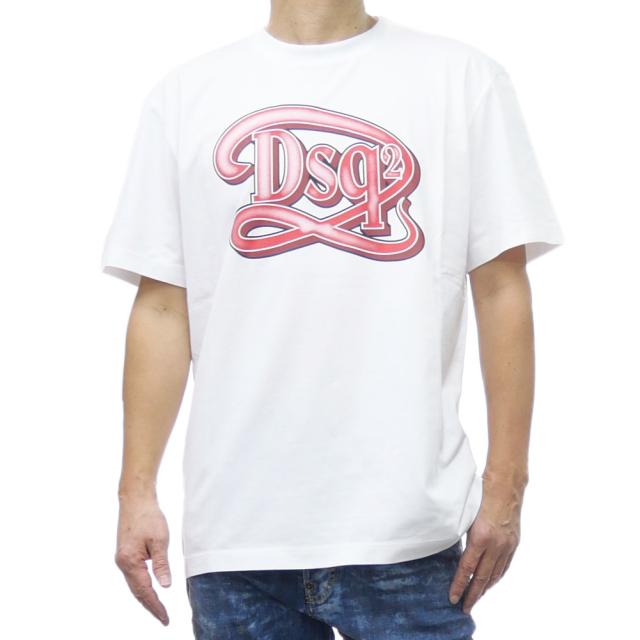 旧作お買い得セール！ DSQUARED2 ディースクエアード Tシャツ メンズ コットン 綿100％ 半袖 ラウンドネック S71GD1387 D20020 / Rerular Fit Tee ホワイト