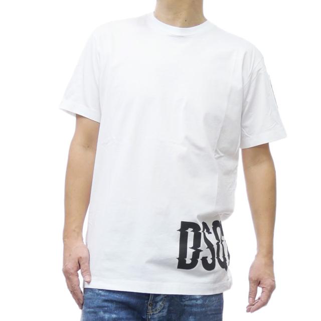 旧作お買い得セール！ DSQUARED2 ディースクエアード Tシャツ メンズ コットン 綿100％ 半袖 ラウンドネック S74GD1261 S23009 / Cool Fit Tee ホワイト