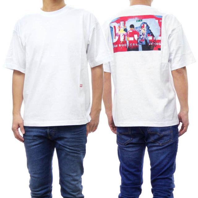 旧作お買い得セール！ DIESEL ディーゼル Tシャツ メンズ 半袖 クルーネック コットン 綿100％ A12749 0BEAF / T-BOXT-N11 ホワイト