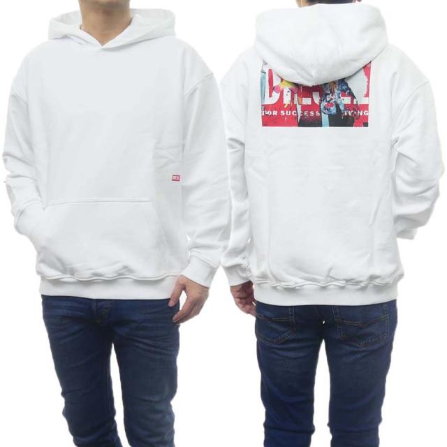 旧作お買い得セール！ DIESEL ディーゼル パーカー メンズ プルオーバー コットン 綿100％ A12752 0IEAX / T-BOXT-HOOD-N8FELPA ホワイト
