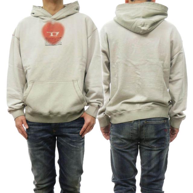 旧作お買い得セール！ DIESEL ディーゼル パーカー メンズ コットン 綿100％ スウェット A13396 0IMAK / S-BOXT-HOOD-N10 ライトグリーン