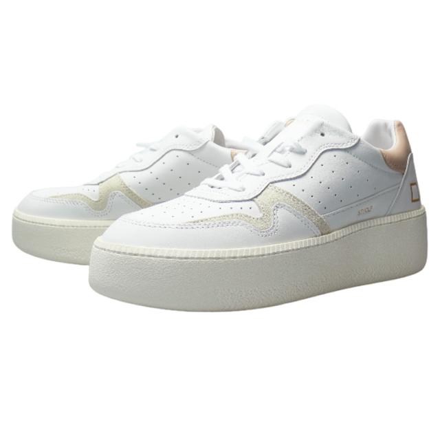 旧作お買い得セール！ D.A.T.E. デイト スニーカー レディース シューズ 靴 ローカット W997-ST-CA / STEP CALF ホワイト×ピンク