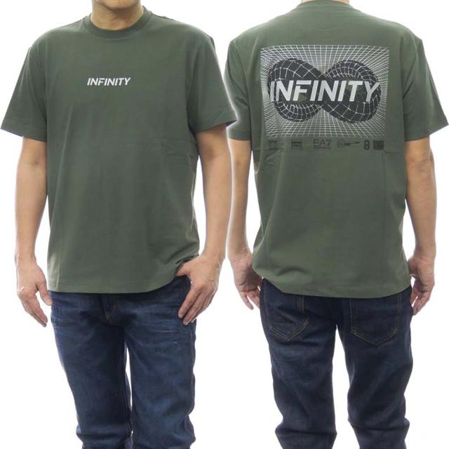 旧作お買い得セール！ EMPORIO ARMANI エンポリオアルマーニ EA7 Tシャツ メンズ 半袖 クルーネック 3DPT15 PJLBZ カーキ