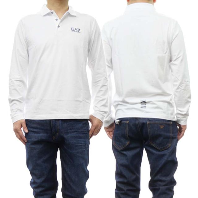 旧作お買い得セール！ EMPORIO ARMANI エンポリオアルマーニ EA7 ポロシャツ 長袖 メンズ スムース 8NPF05 PJM5Z ホワイト