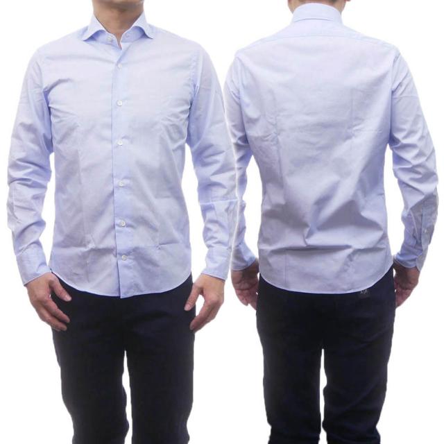 旧作お買い得セール！ GIANNETTO ジャンネット カッタウェイシャツ メンズ コットン 綿100％ AC123 / VINCI FIT WASH ブルー